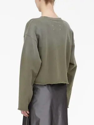 MAISON MARGIELA Logo-print Cropped Sweatshirt - Green