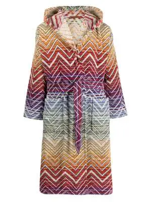 Missoni Zigzag-print Towel Robe - Orange