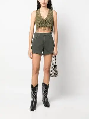 P.a.r.o.s.h Distressed-effect Denim Shorts