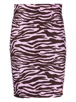 Attico The Attico Zebra-Print Pencil Midi Skirt Pink