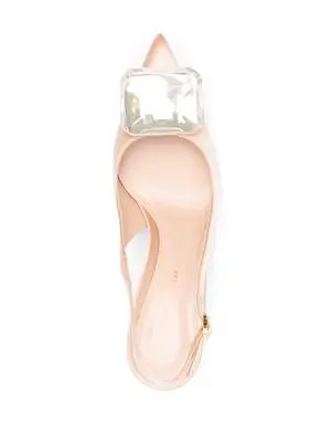 GIANVITO ROSSI Satin Crystal Embellished Pumps
