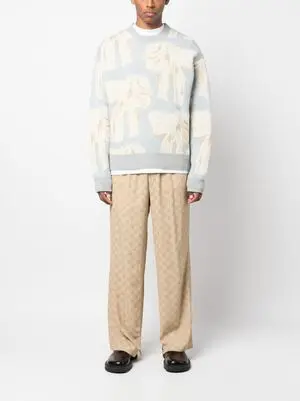 MISBHV Logo-print Wide-leg Trousers - Neutrals