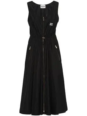 Miu Miu Sleeveless Zip-up Midi Dress