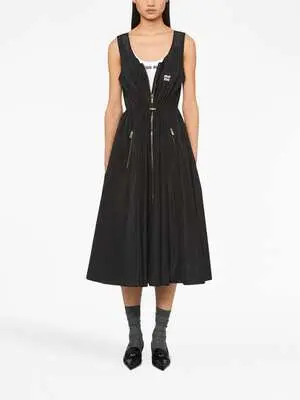 Miu Miu Sleeveless Zip-up Midi Dress