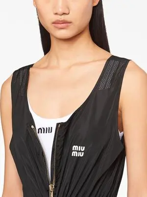 Miu Miu Sleeveless Zip-up Midi Dress