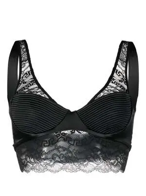 Versace Greca-detail Lace Bralette