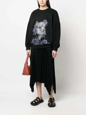 IOANA CIOLACU Graphic-print Jumper - Black