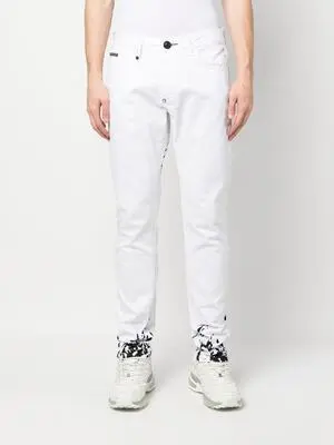 Philipp Plein Graphic-print Slim-cut Jeans