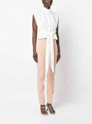Philosophy Di Lorenzo Serafini Sleeveless Cotton Blouse With Floral Cut-out Detailing