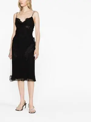 Alberta Ferretti Sleeveless Silk Midi Dress