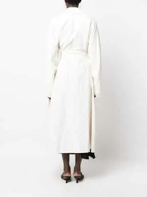QUIRA Double-breasted Cotton Coat - Neutrals