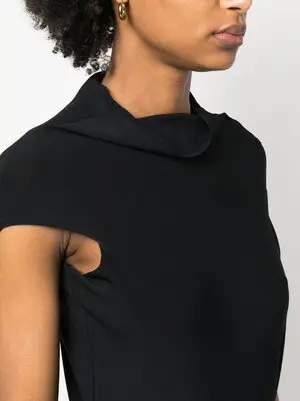 QUIRA Cowl-neck Knit Top