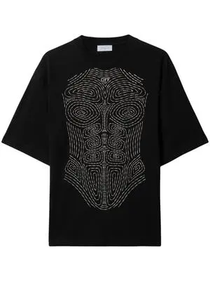 Off-White Body Stitch Cotton T-shirt - Black