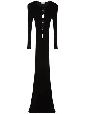 Off-White Cut-out Knitted Long Dress