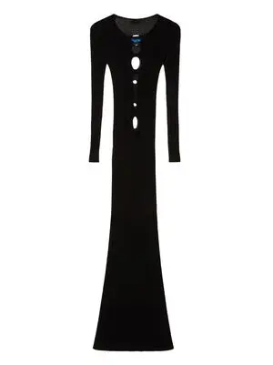 Off-White Cut-out Knitted Long Dress