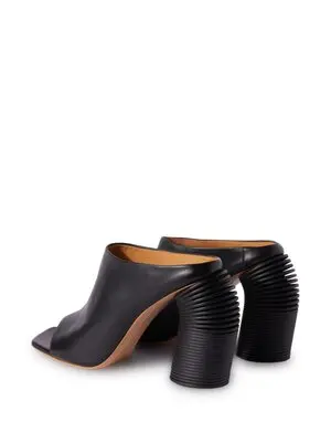 Off-White Open-toe Leather Sandals - Black