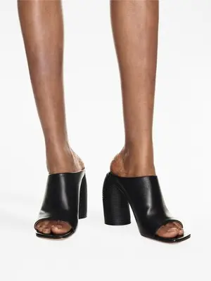 Off-White Open-toe Leather Sandals - Black