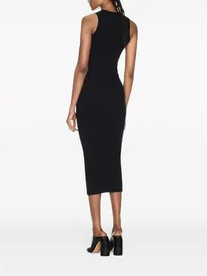 Off-White Ribbed Sleeveless Midi Dress