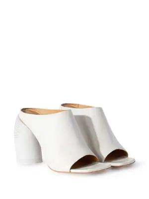 Off-White Leather Mules - White