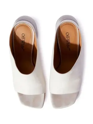 Off-White Leather Mules - White