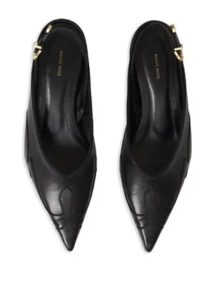 ANINE BING Rae 38mm Leather Slingback Pumps