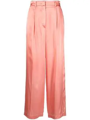FORTE_FORTE Satin-finish Gathered Trousers - Pink