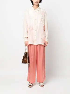 FORTE_FORTE Satin-finish Gathered Trousers - Pink