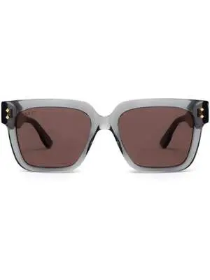 Gucci Logo Square-frame Sunglasses - Grey