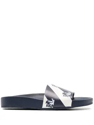 Ralph Lauren Logo-print Slides - Blue
