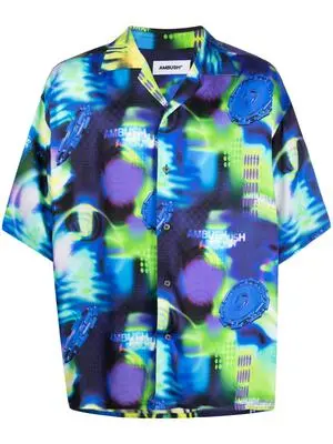 AMBUSH Abstract-pattern Short-sleeve Shirt - Blue
