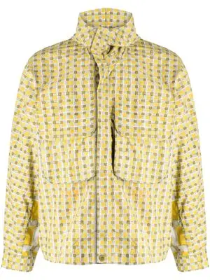 STORY MFG. Forager Check-print Jacket - Yellow