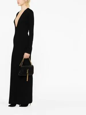 Saint Laurent Plunge-neck Maxi Dress