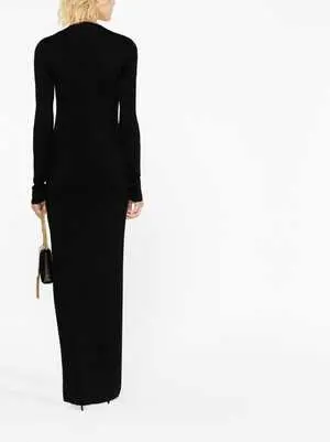 Saint Laurent Plunge-neck Maxi Dress