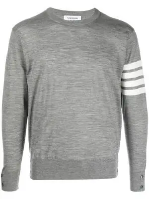 Thom Browne 4-bar Crew Neck Jumper - Grey