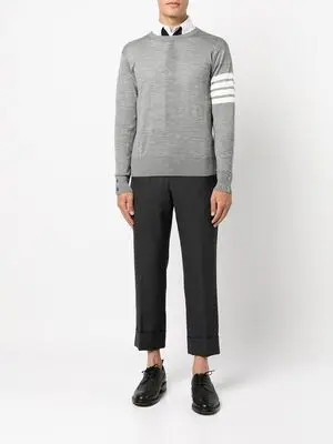 Thom Browne 4-bar Crew Neck Jumper - Grey