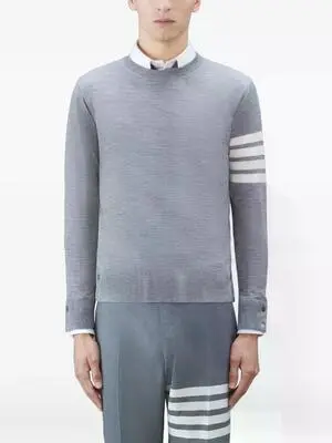 Thom Browne Thom Browne 4-Bar Crew-Neck Sweater Grey