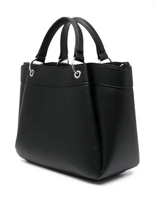 Armani Exchange Logo-print Leather Tote - Black