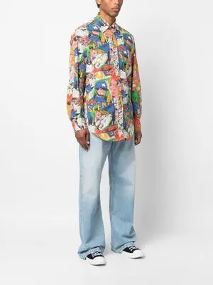 ERL Printed Short-sleeved Shirt - Blue