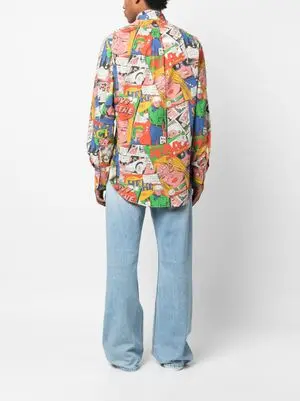 ERL Printed Short-sleeved Shirt - Blue