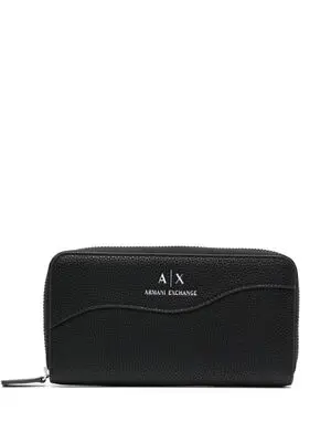 Armani Exchange Logo-print Zip-fastening Wallet - Black