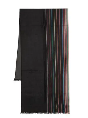 Paul Smith Wool-silk Signature Stripe Scarf - Black