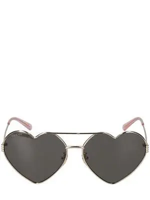 NEW Gucci GG1283S Gold Metal Heart Sunglasses $535 GUCCI GG1283S/001 - Sunglasses main image 2
