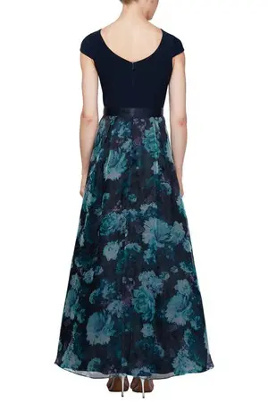 SL FASHIONS Patterned Organza Gown