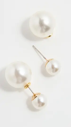Shashi Double Ball Pearl Earrings