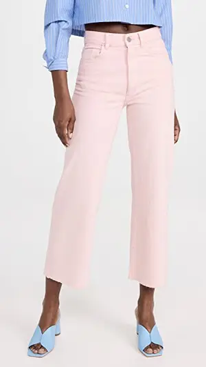 DL1961 DL1961 Hepburn Wide Leg Jeans Pink Peony