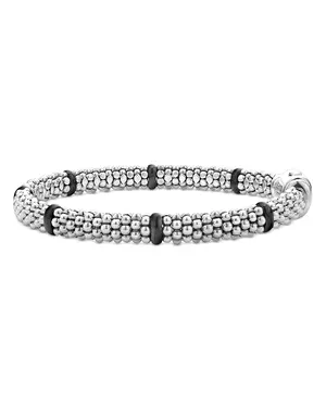 Lagos Sterling Silver Black Caviar Ceramic Bracelet