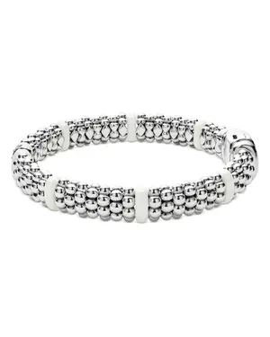Lagos Sterling Silver, Diamond And Ceramic Beaded Bracelet