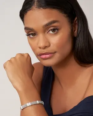 Lagos Sterling Silver, Diamond And Ceramic Beaded Bracelet