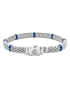 Lagos Sterling Silver Blue Ceramic Bead Bracelet