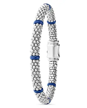 Lagos Sterling Silver Blue Ceramic Bead Bracelet